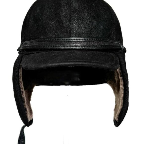 Lukkiu | Accessories | Real Shearling Sheepskin Leather Trapper Hat ...